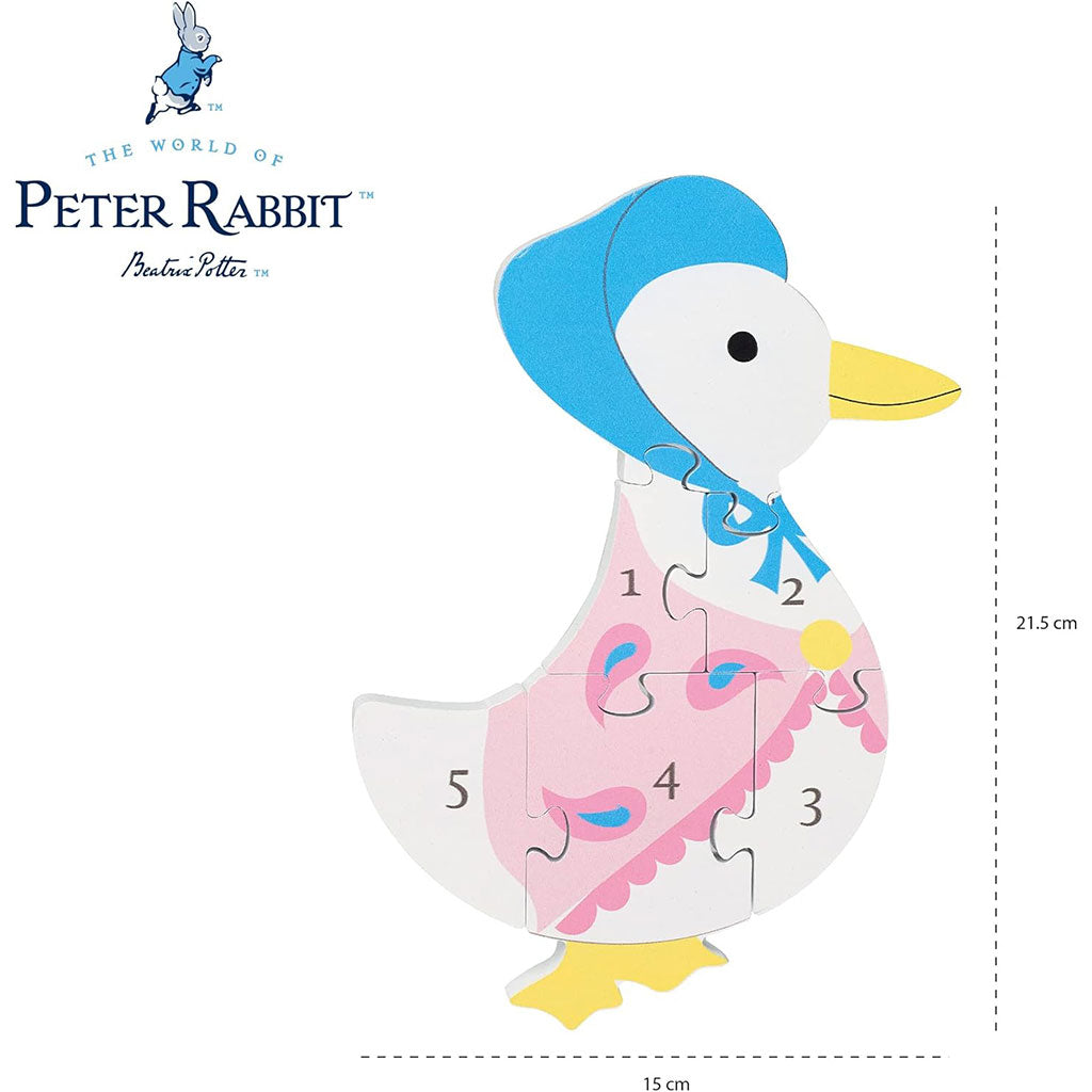 Jemima Puddle duck Number Puzzle: Official Licensed Peter Rabbit Toy ...