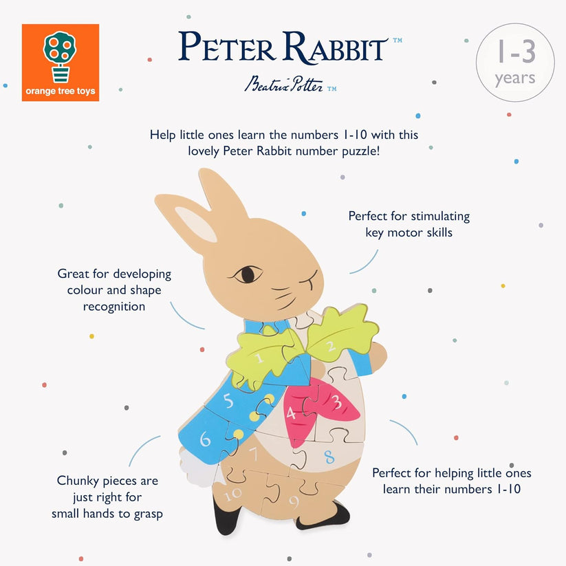 Peter Rabbit Number Puzzle - Educational Wooden Jigsaw Toy – Peter ...