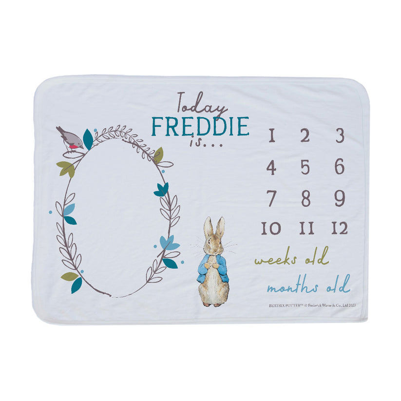 Personalised Peter Rabbit Boys Date Chart Blanket – Peter Rabbit Shop